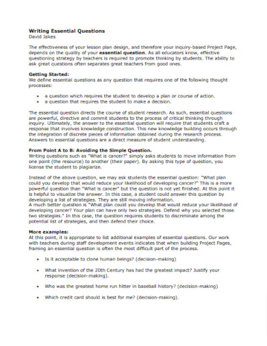 28+ Essential Questions - Examples, PDF, DOCS | Examples