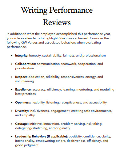 25+ Manager Performance Review Examples in Google Docs, Apple Pages ...