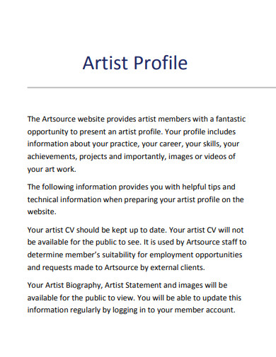 29+ Artist Bio Examples in Google Docs, Word, PDF, Apple Pages | Examples