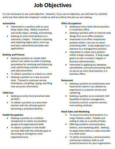 26+ Job Objective Example in Word | Apple Pages | PDF | PSD | Publisher ...