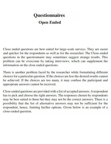 14+ Close Ended Question Examples in PDF | Examples