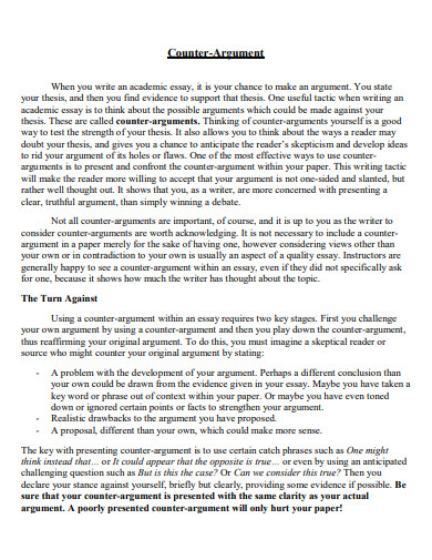 29 Counter Argument Examples In Pdf Examples