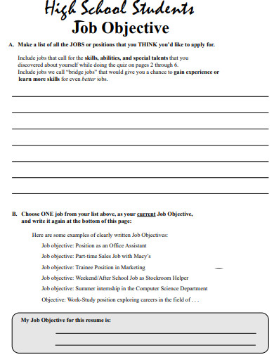 26+ Job Objective Example in Word | Apple Pages | PDF | PSD | Publisher ...