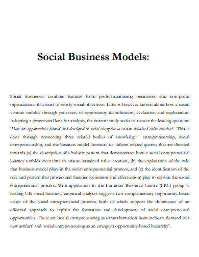 30+ Business Model Examples in PDF | Examples