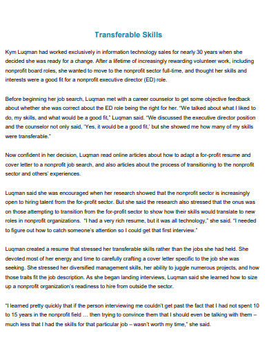 29+ Transferable Skill Examples in Word, PDF | Examples