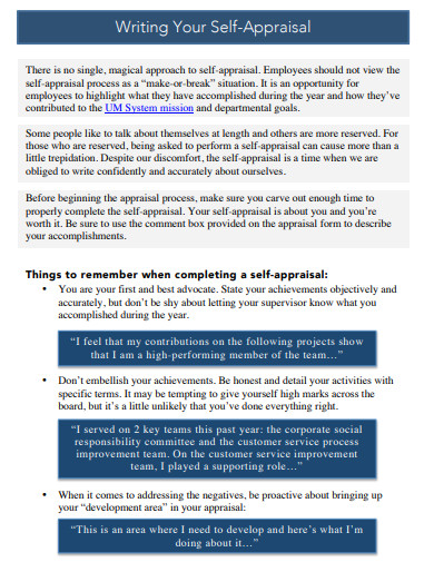 29+ Self-Appraisal Examples in Google Docs, Word, PDF, Apple Pages ...