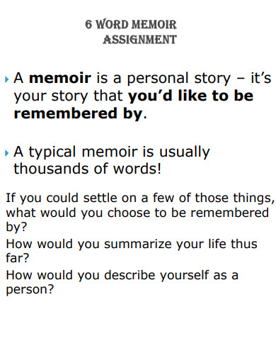 6 Word Memoir | Examples
