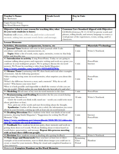 6 Word Memoir | Examples