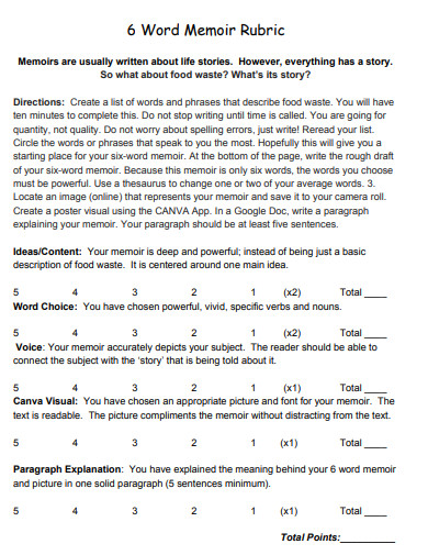 6 Word Memoir | Examples