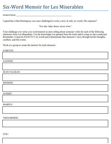 6 Word Memoir | Examples