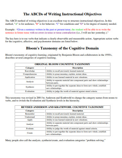 ABCD Goal Format | Examples