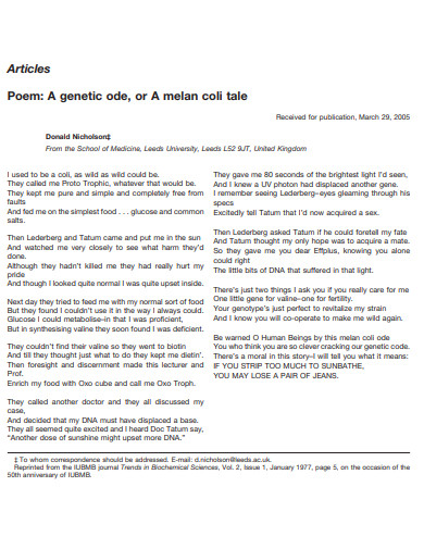 30+ Ode Poem Examples in PDF | Examples