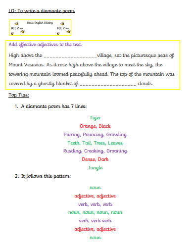30+ Diamante Poem Examples in PDF | Examples