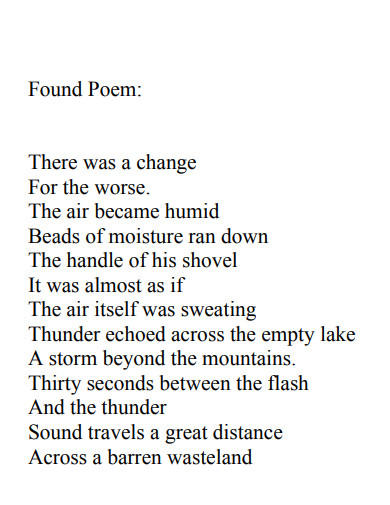 30+ Found Poem Examples in PDF | Examples