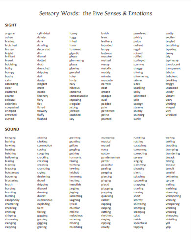 16+ Sensory Details - Examples, PDF, Google Docs | Examples