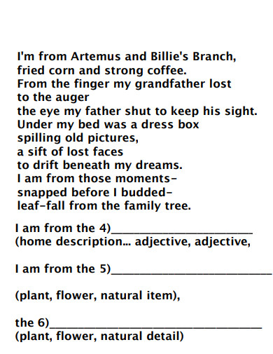 I Am from Poem - 30+ Examples, Format, How to Write, PDF
