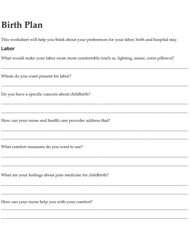 30+ Birth Plan Examples in Google Docs | Word | Apple Pages | PDF ...