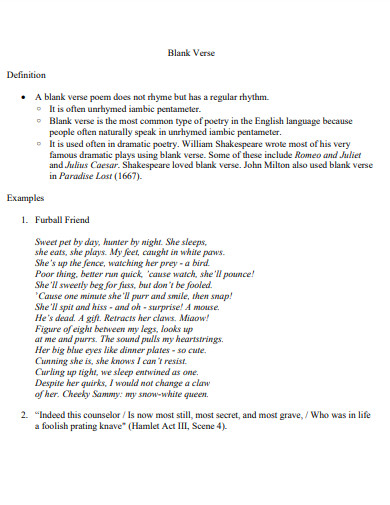 30+ Blank Verse Examples in PDF, Doc | Examples