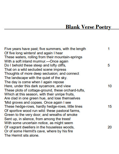 30+ Blank Verse Examples in PDF, Doc | Examples