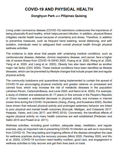 28+ Physical Health Examples in PDF | Examples