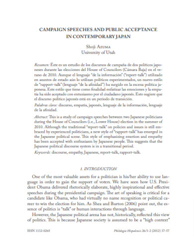 19+ Election Speech - Examples, PDF | Examples