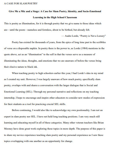 30+ Slam Poetry Examples in PDF | Examples