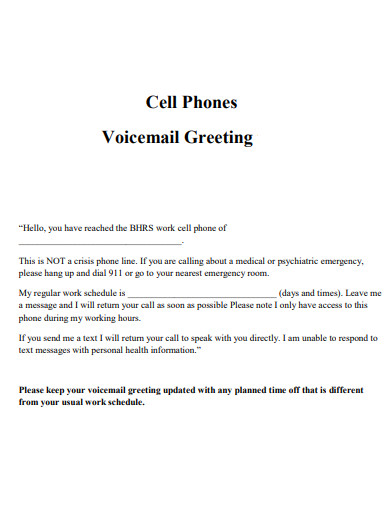 30+ Voicemail Greeting Examples in PDF | Examples