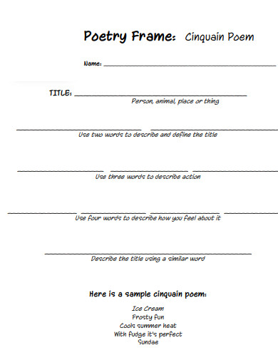 Cinquain Poem - 40+ Examples, How to Write, PDF