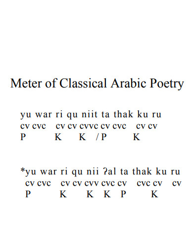 30+ Meter Poem Examples in PDF | Examples