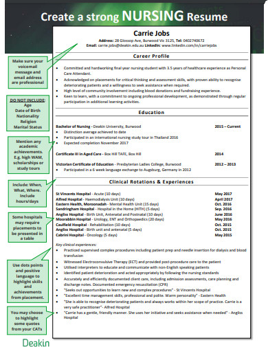 30+ Nursing Resume Examples in PDF | Examples
