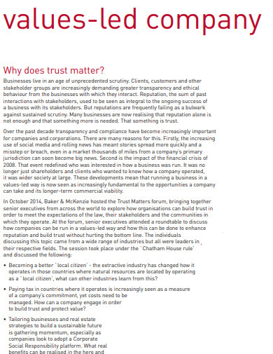 30+ Company Values Examples in PDF | Examples