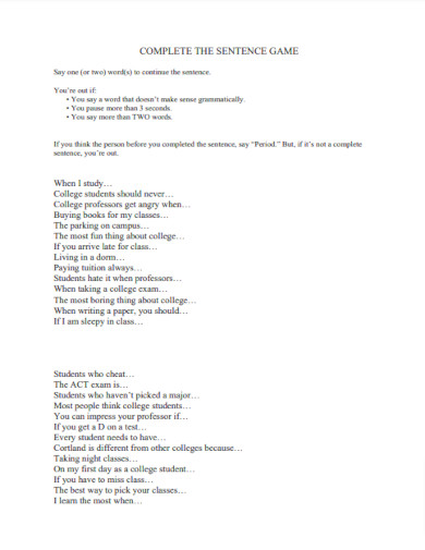 Complete Sentence - 30+ Examples, How to Create