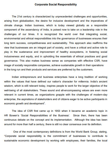 30+ Corporate Social Responsibility Examples in PDF | Examples