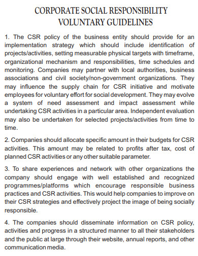 30+ Corporate Social Responsibility Examples in PDF | Examples
