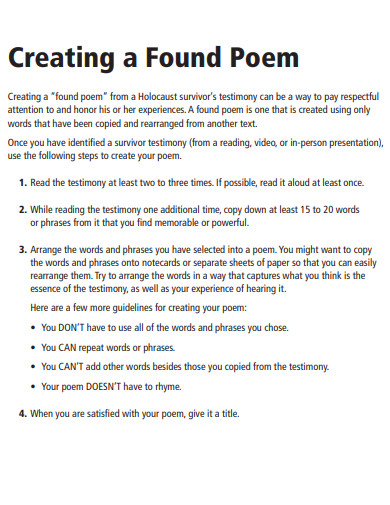 30+ Found Poem Examples in PDF | Examples