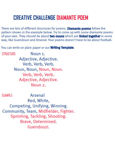 30+ Diamante Poem Examples in PDF | Examples