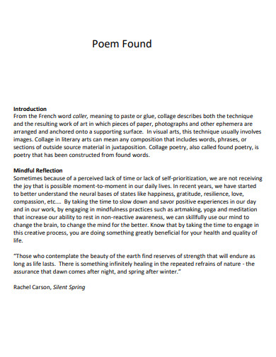 30+ Found Poem Examples in PDF | Examples