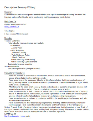 16+ Sensory Details - Examples, PDF, Google Docs | Examples