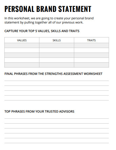 30+ Personal Brand Statement Examples in PDF | Examples