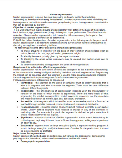 34+ Market Segmentation - Examples, PDF | Examples
