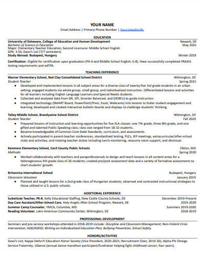 30+ Teacher Resume Examples in InDesign | Illustrator | Word | Apple ...