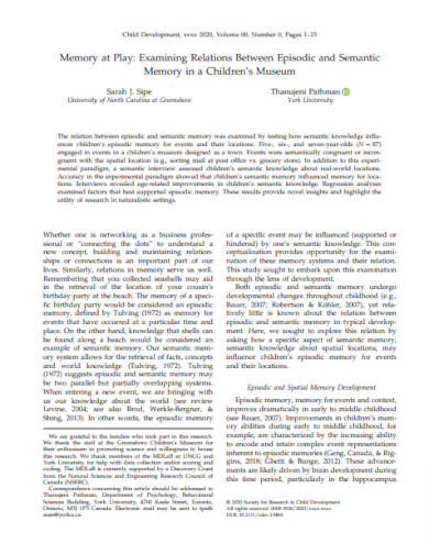 19+ Semantic Memory - Examples, PDF, Google Docs | Examples