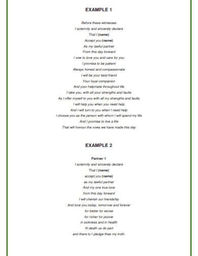24+ Unique Wedding Vows - Examples, PDF | Examples