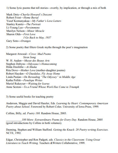 30+ Lyric Poem Examples in PDF, Google Docs | Examples