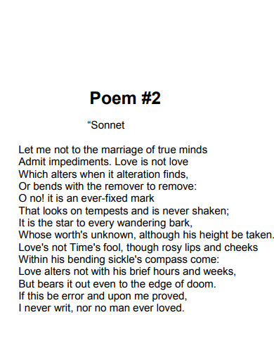 30+ Sonnet Poem Examples in PDF | Examples