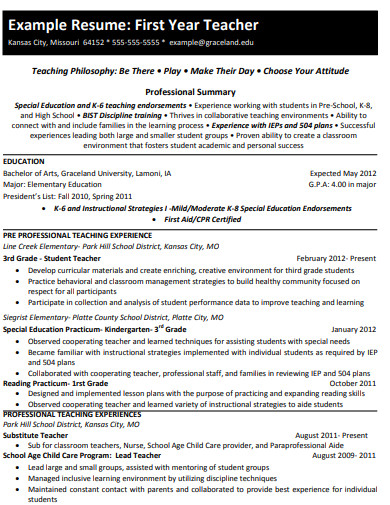 30+ Teacher Resume Examples in InDesign | Illustrator | Word | Apple ...