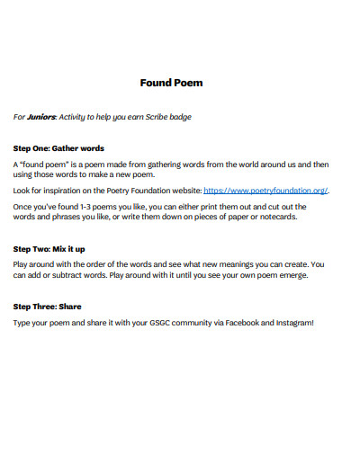 30+ Found Poem Examples in PDF | Examples