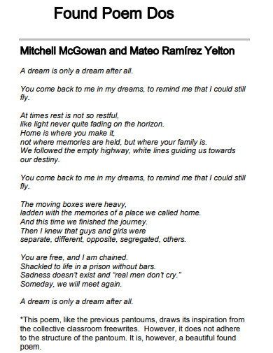 30+ Found Poem Examples in PDF | Examples