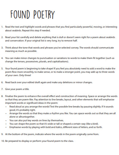 30+ Found Poem Examples in PDF | Examples
