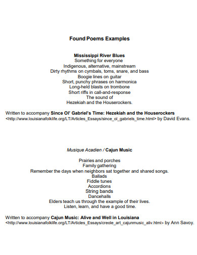 30+ Found Poem Examples in PDF | Examples